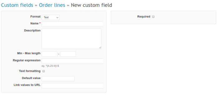 Order lines custom fields | RedmineUP Help | Products plugin documentation